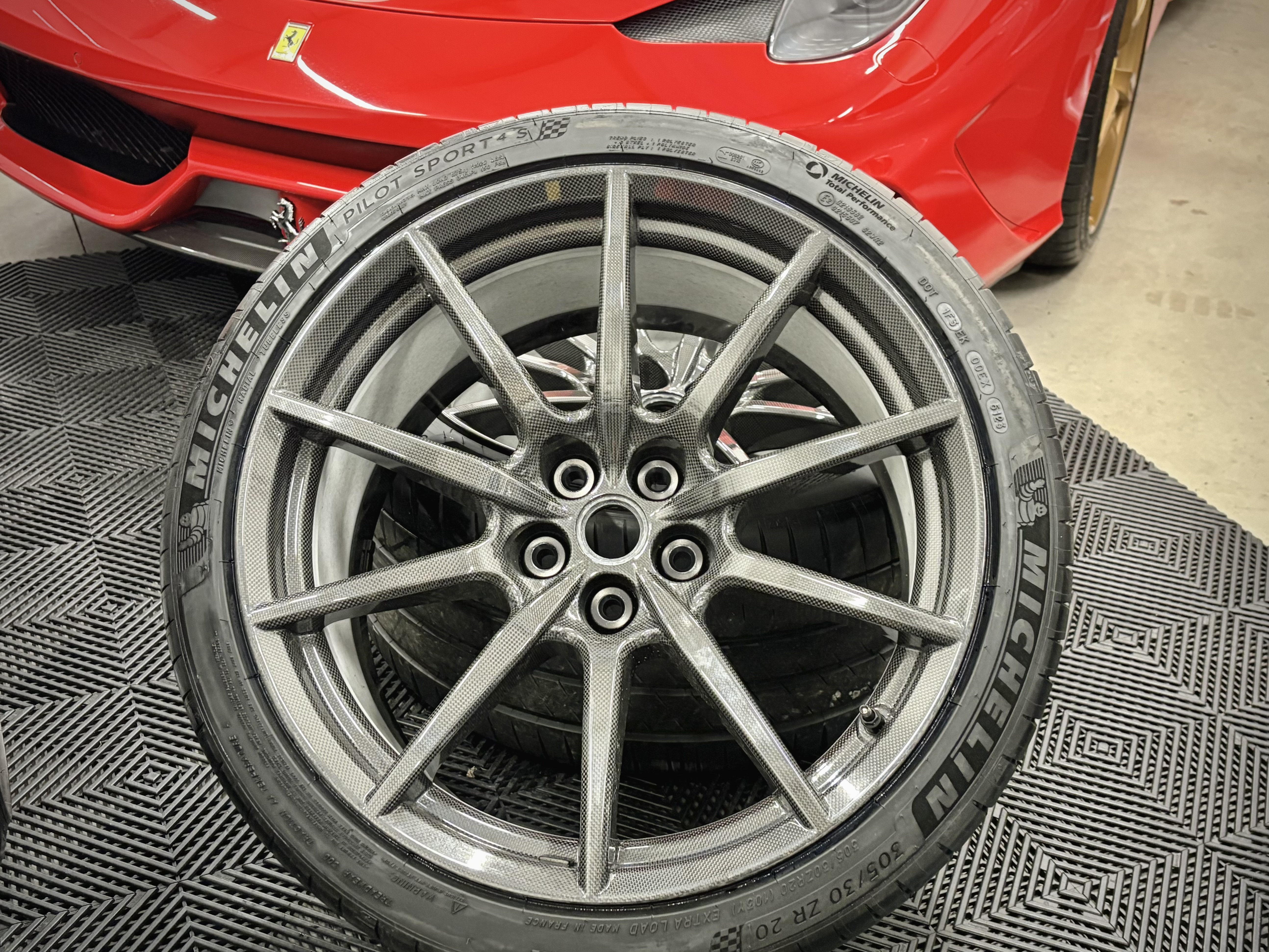 Set of Ferrari SF90 Carbon Fibre wheels and tyres for sale by auction ...