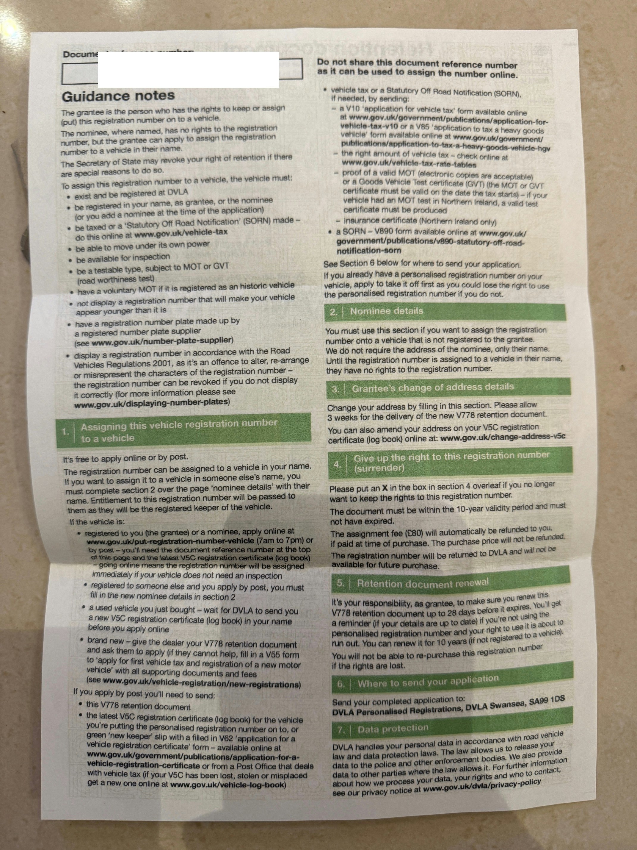 '6 WX' - Number Plate for sale by auction in , United Kingdom