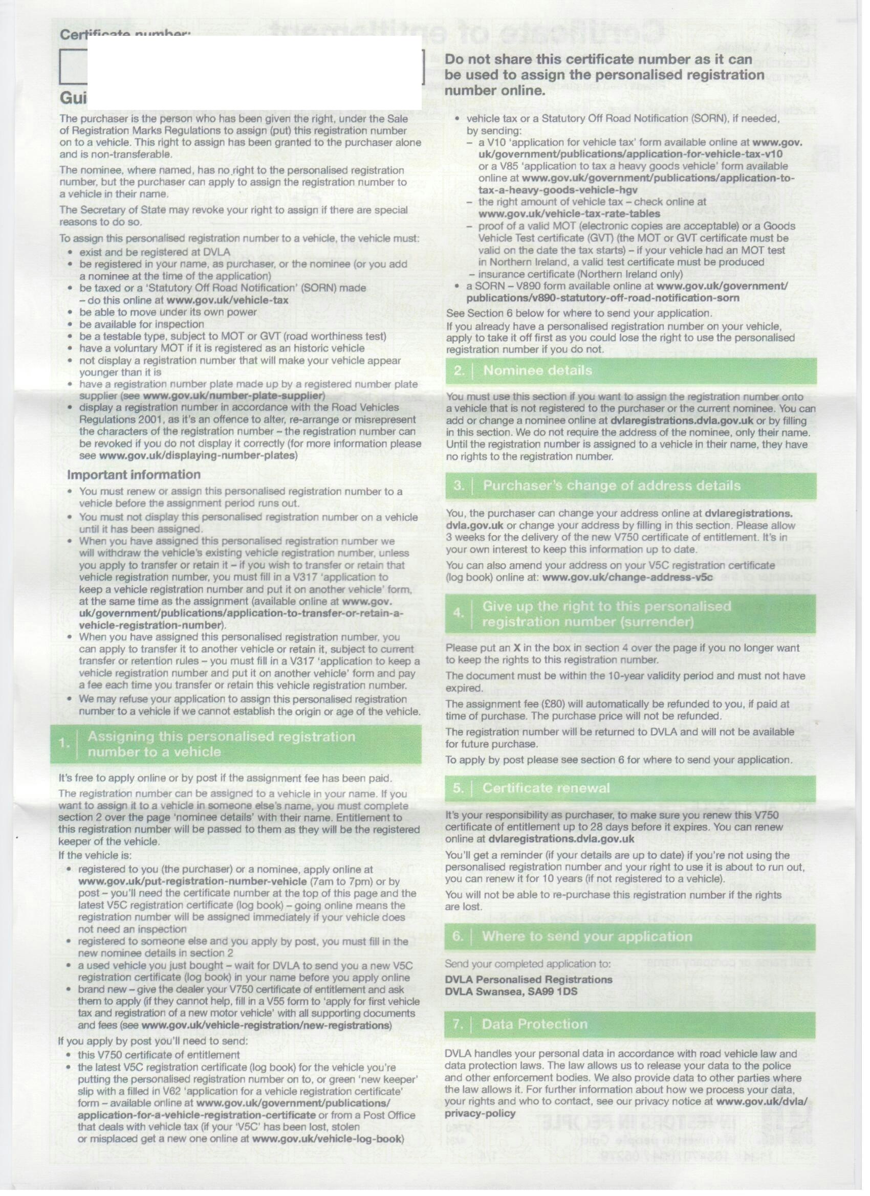 'CIG 70' - Number Plate for sale by auction in , United Kingdom