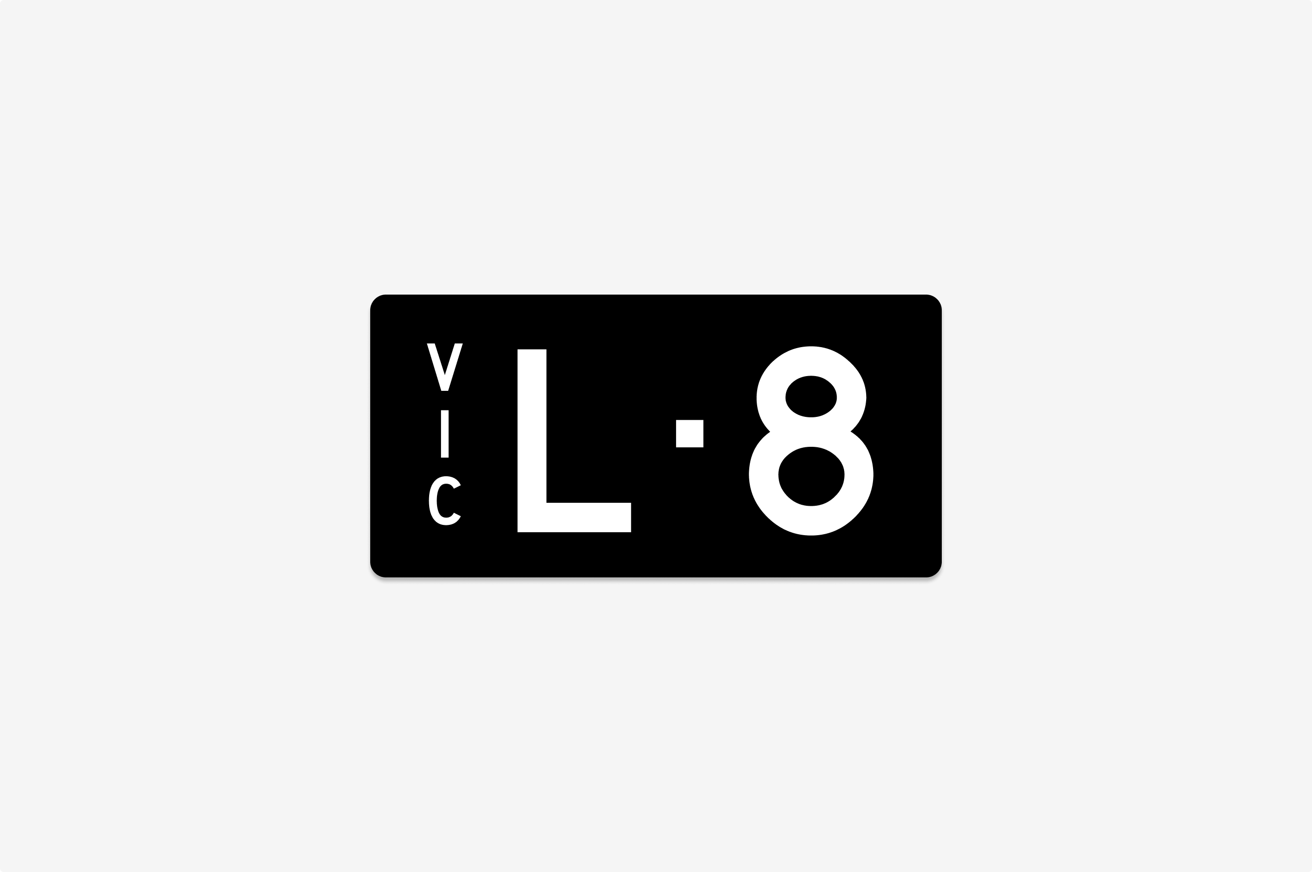 'L-8' - Victoria Number Plate for sale by auction in , Australia