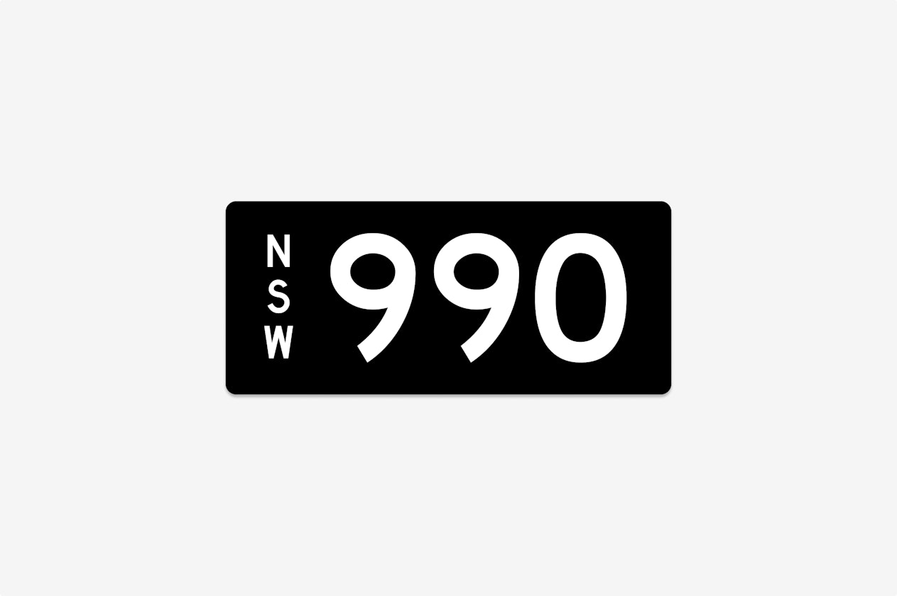 '99O' New South Wales Non-Heritage Number Plate for sale by auction in ...
