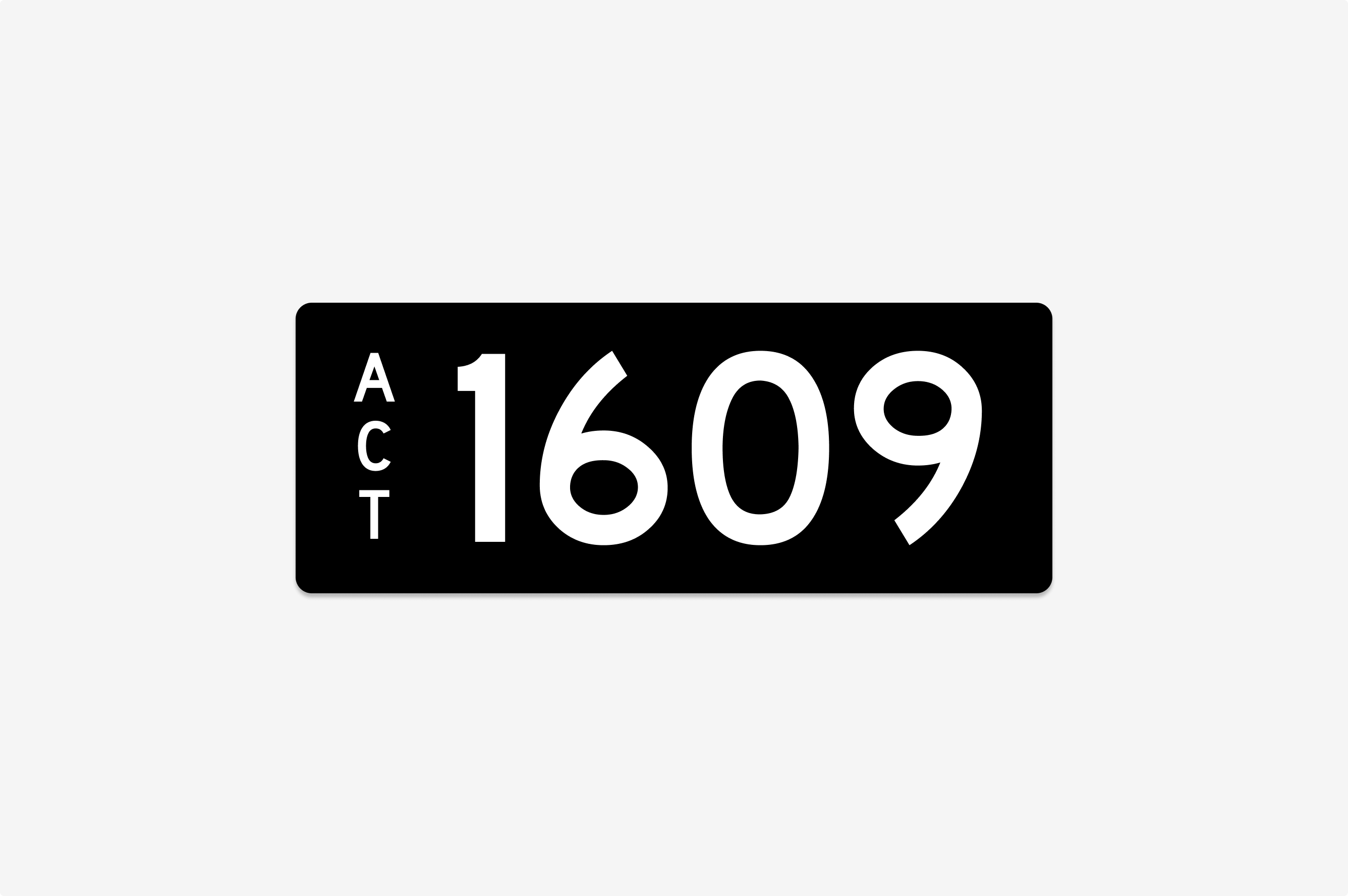 '1609' - Australian Capital Territory Heritage Number Plate for sale by ...