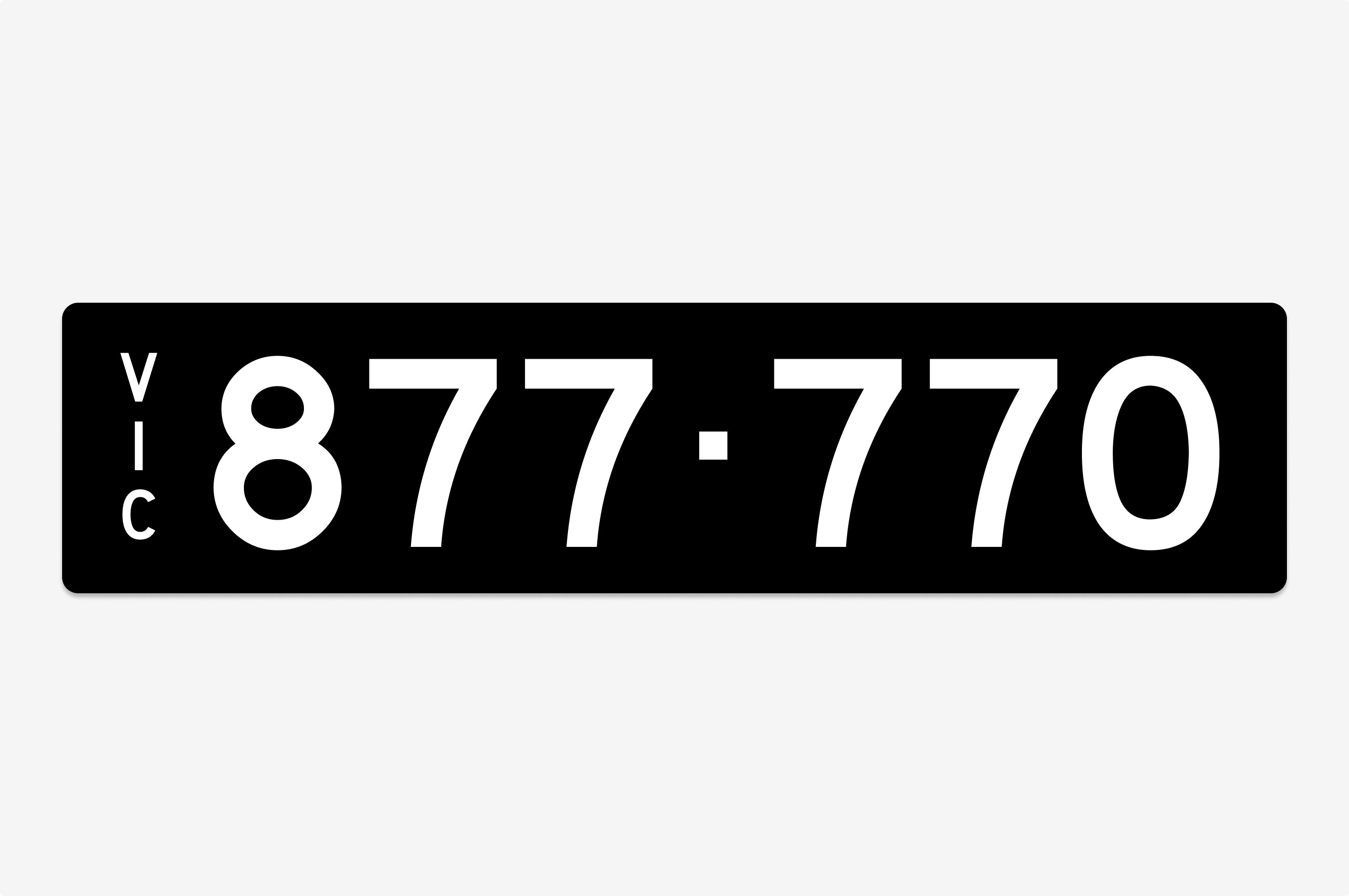 '877-770' - Victoria Number Plate for sale by auction in VIC, Australia