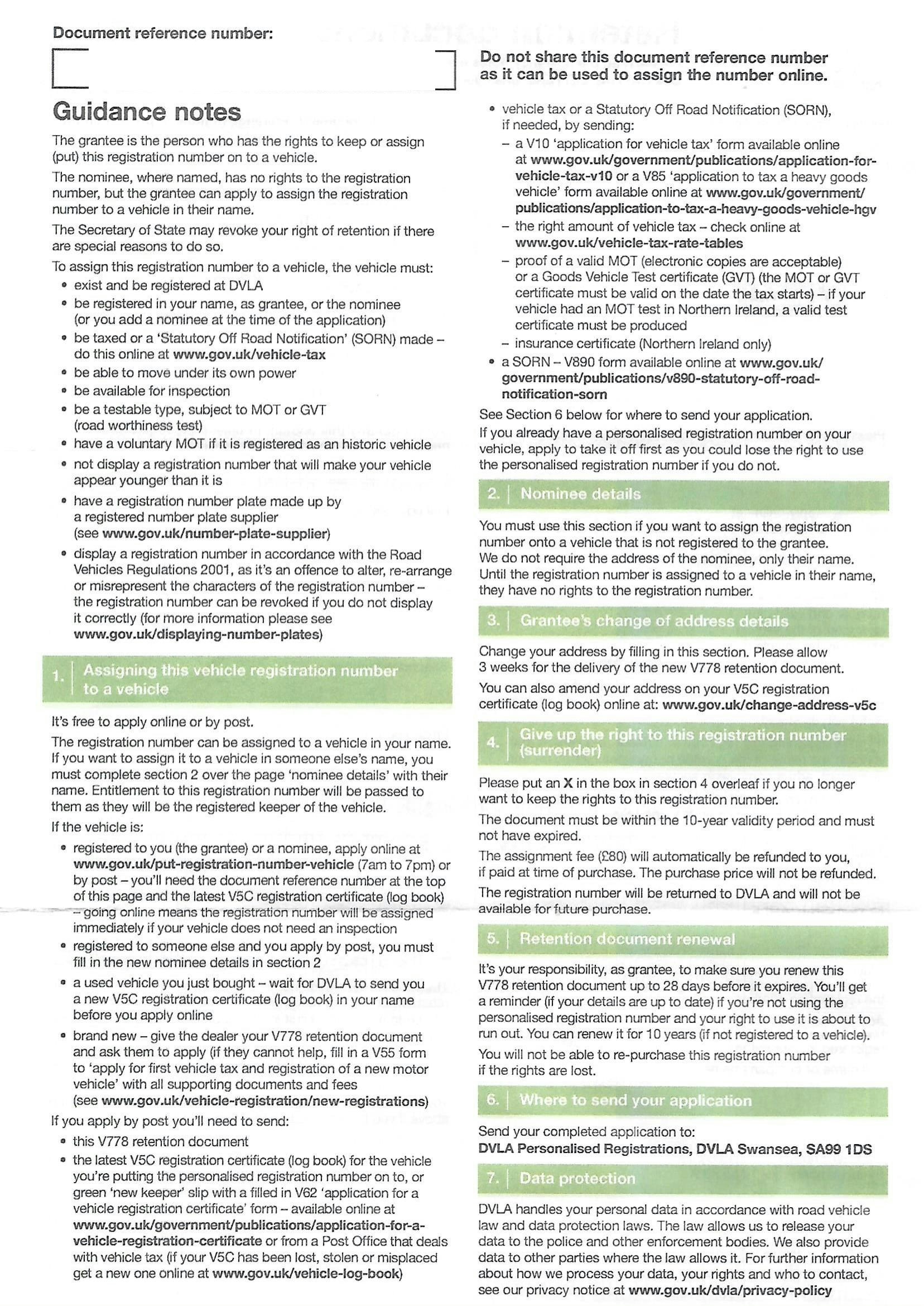 '7 HNO' - Number Plate for sale by auction in , United Kingdom