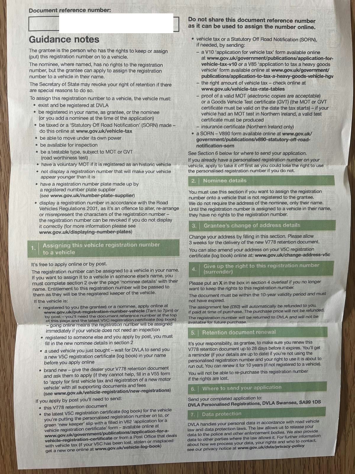 'SXD 1' - Number Plate for sale by auction in , United Kingdom