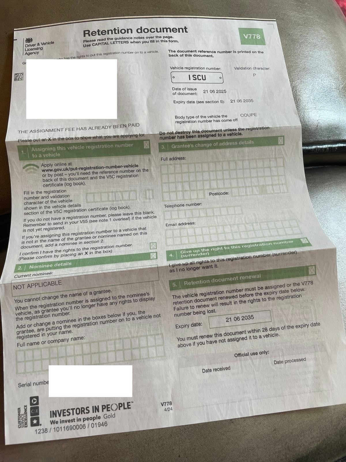 '1 SCU' - Number Plate for sale by auction in , United Kingdom