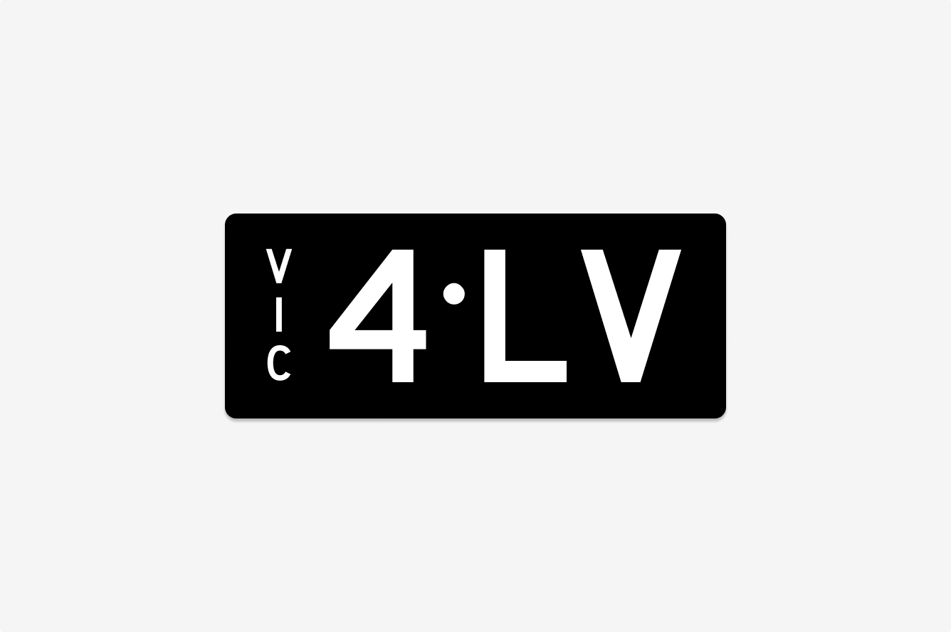 '4-LV ' - Victoria Signature Number Plate for sale by auction in VIC ...