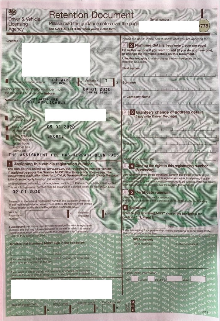 'P1 WKD' - Number Plate for sale by auction in , United Kingdom