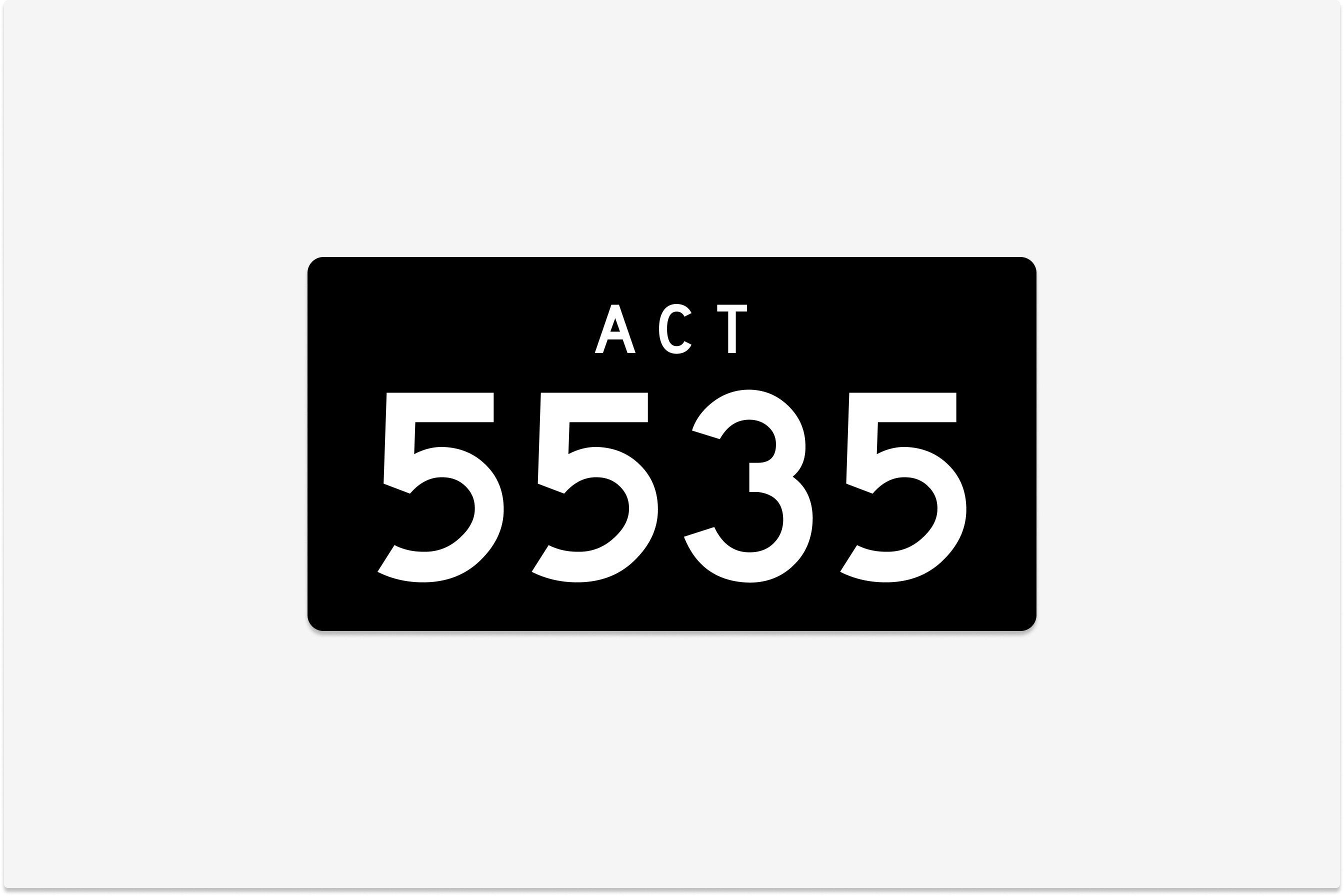 '5535' - Australian Capital Territory Heritage Number Plate for sale by ...