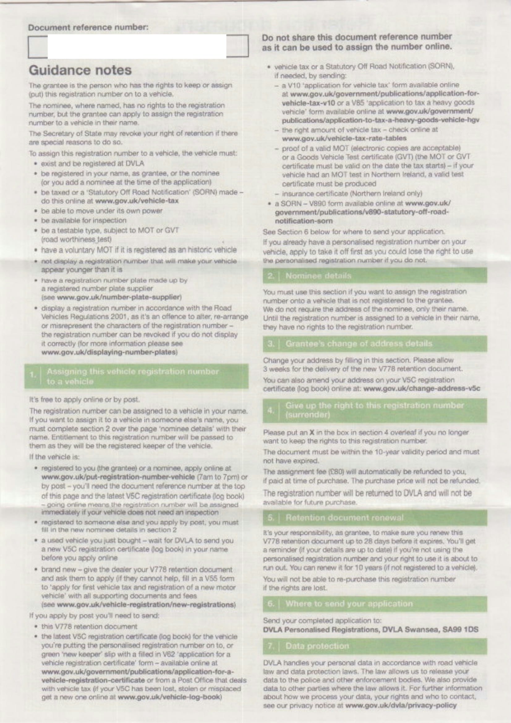 'L384 NON' - Number Plate for sale by auction in , United Kingdom