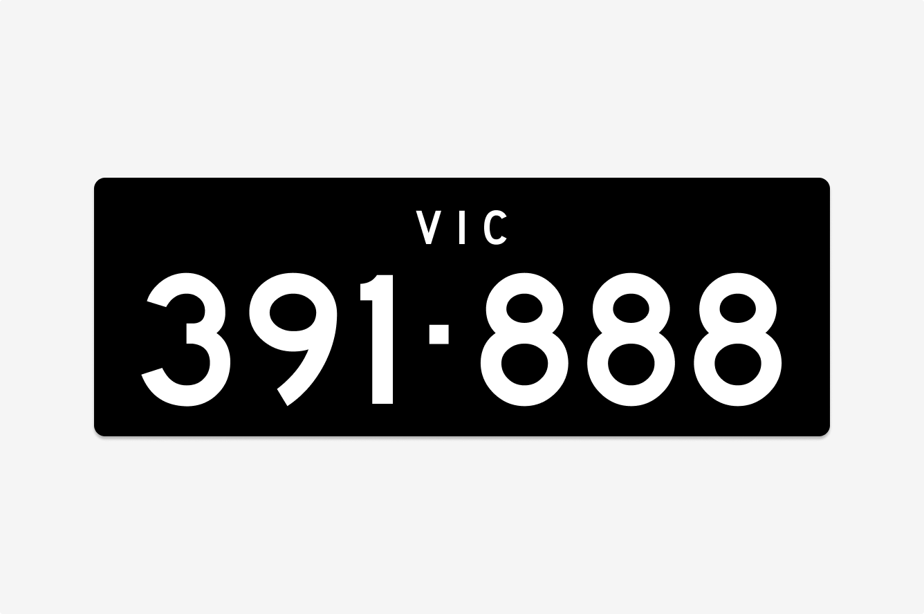 '391-888' - Victoria Custom Number Plate for sale by auction in VIC ...