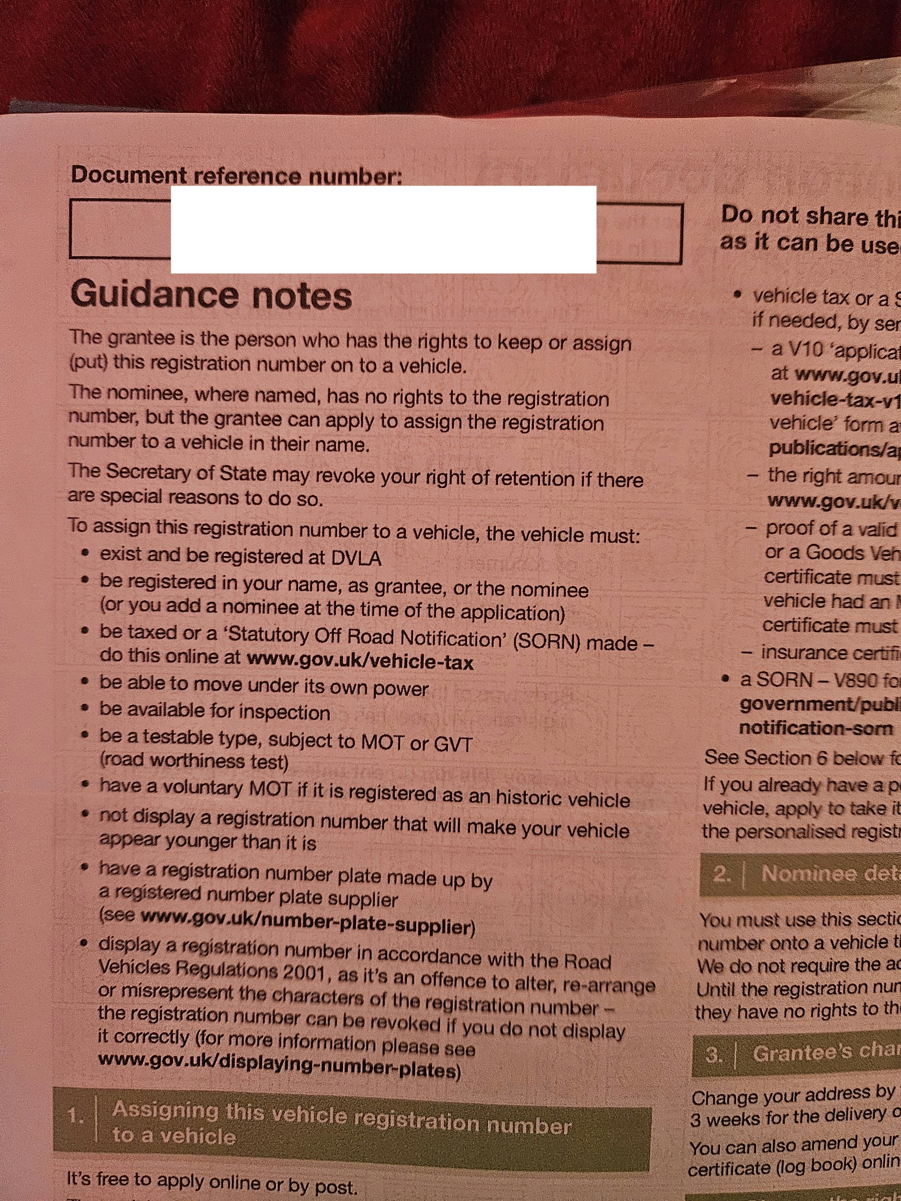 'VFD 6' - Number Plate for sale by auction in , United Kingdom