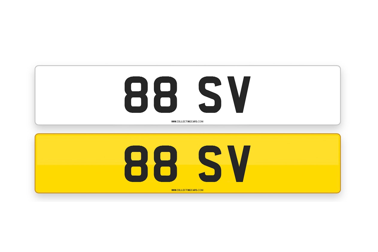 '88 SV' - NUMBER PLATE for sale by auction in Porthcawl, Wales, United ...