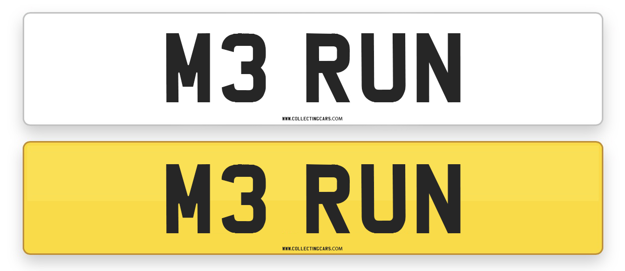 'M3 RUN' - NUMBER PLATE for sale by auction in , United Kingdom