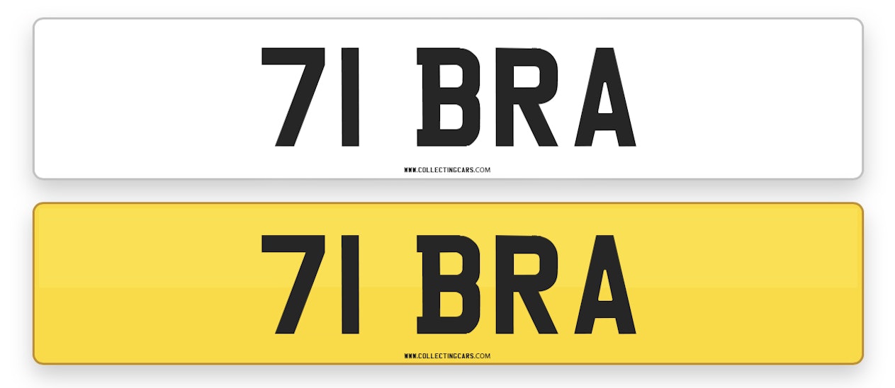 '71 BRA' - NUMBER PLATE for sale by auction in , United Kingdom