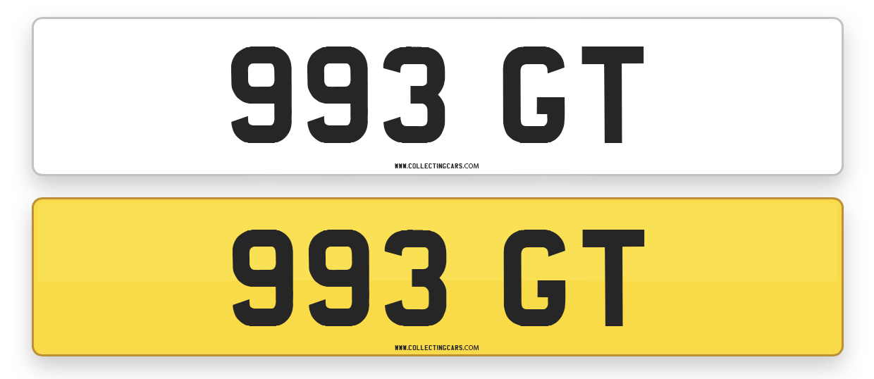 '993 GT' - NUMBER PLATE for sale by auction in , United Kingdom