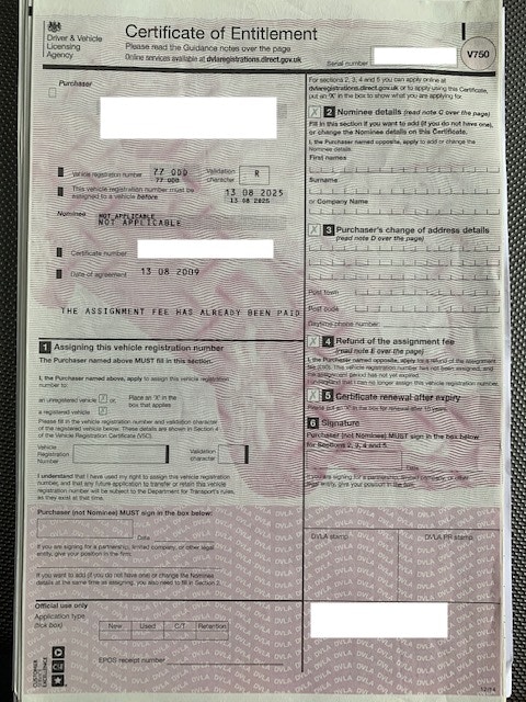 '77 ODD' - NUMBER PLATE for sale by auction in , United Kingdom