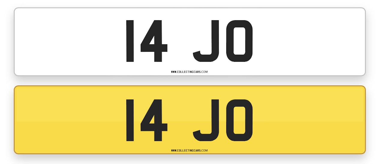 NUMBER PLATE - '14 JO' for sale by auction in , United Kingdom